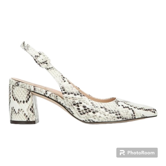 27 EDIT | Shoes | 27 Edit Meera Snakeprint Leather Sling Back Block ...